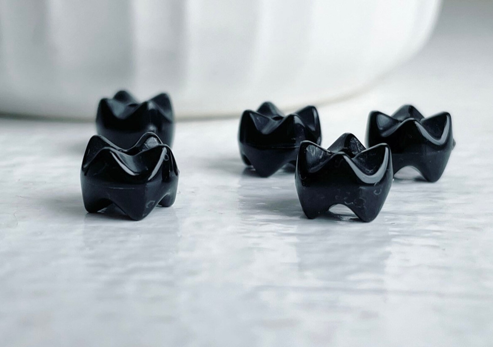 Black Acrylic Wavy Stacking Beads Spacer 9mm (20) - Etsy