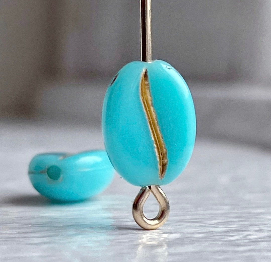 Blue Gold Acrylic Oval Coffee Bean Beads 10mm (20) - Etsy