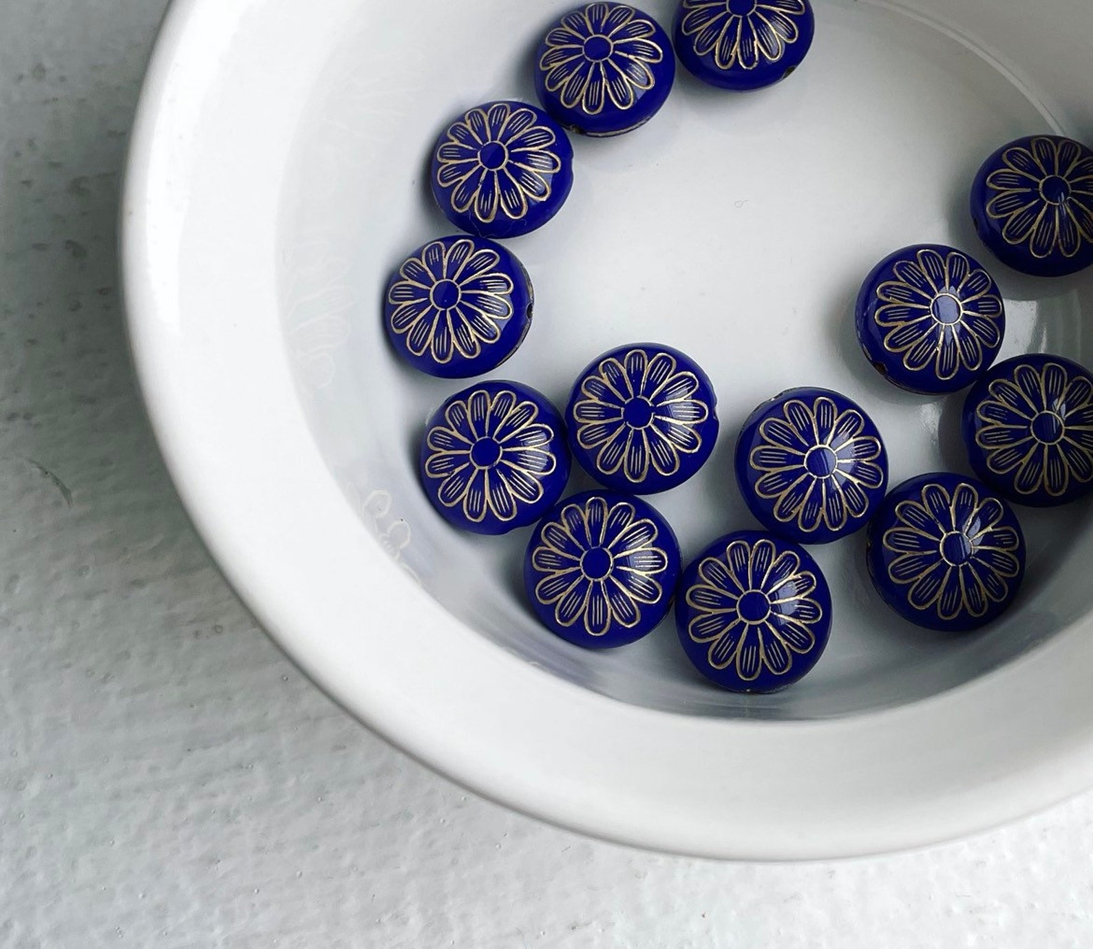 Carved Etched Royal Blue Gold Acrylic Coin Pillow Floral - Etsy