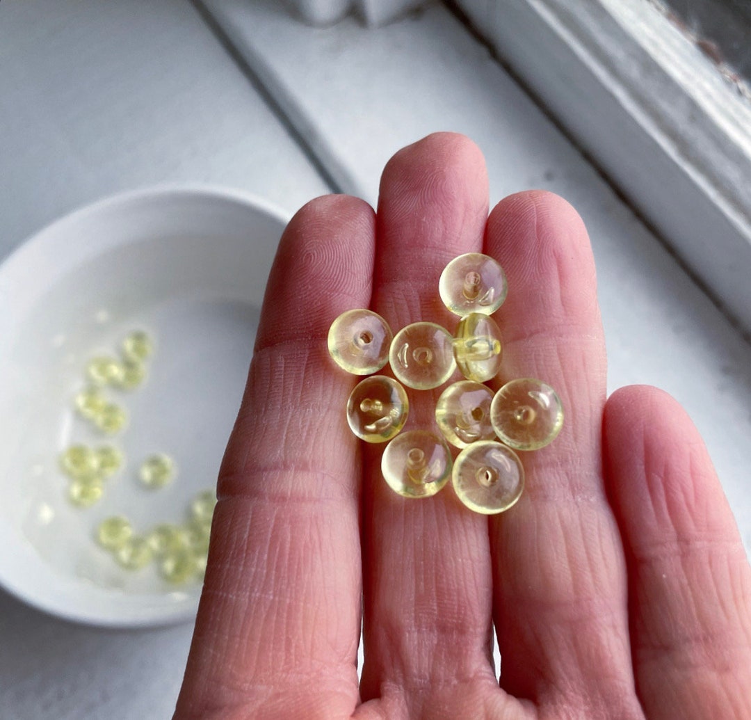 Vintage Translucent Yellow Acrylic Spacer Disc Beads 8mm (30) - Etsy