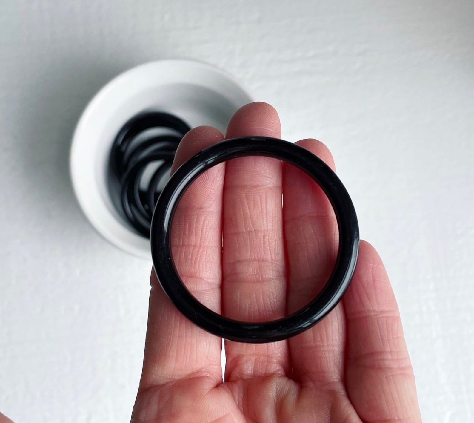 Acrylic Jet Black Hoops UNDRILLED Rings 50mm 6 - Etsy