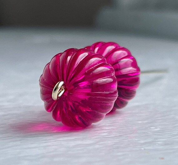 Vintage Hot Pink Fluted Round Lucite Corrugated Beads 14mm - Etsy