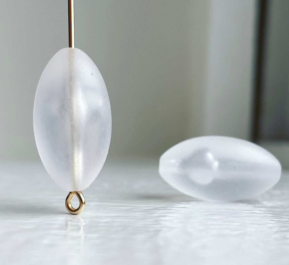 Vintage Crystal Matte Pointed Oval Lucite Beads 21mm 12 - Etsy