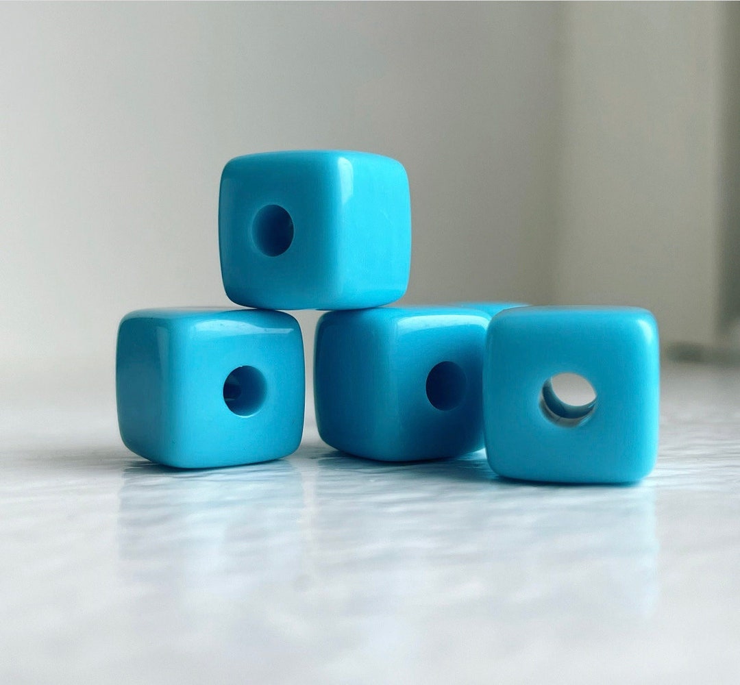 Acrylic Turquoise Blue Square Cube Beads 12.5mm (10) - Etsy