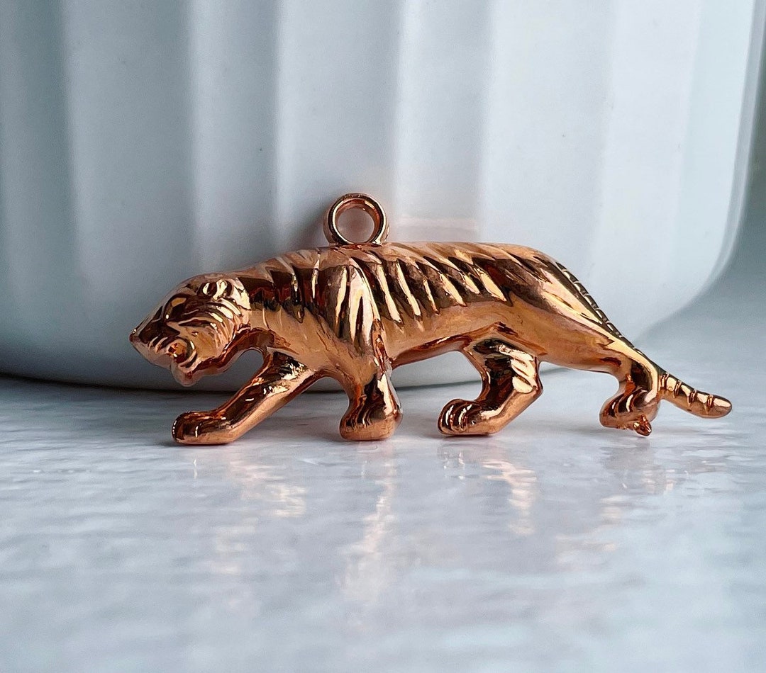 Vintage Copper Lucite Tiger Pendants Charms Beads 43mm 8 - Etsy