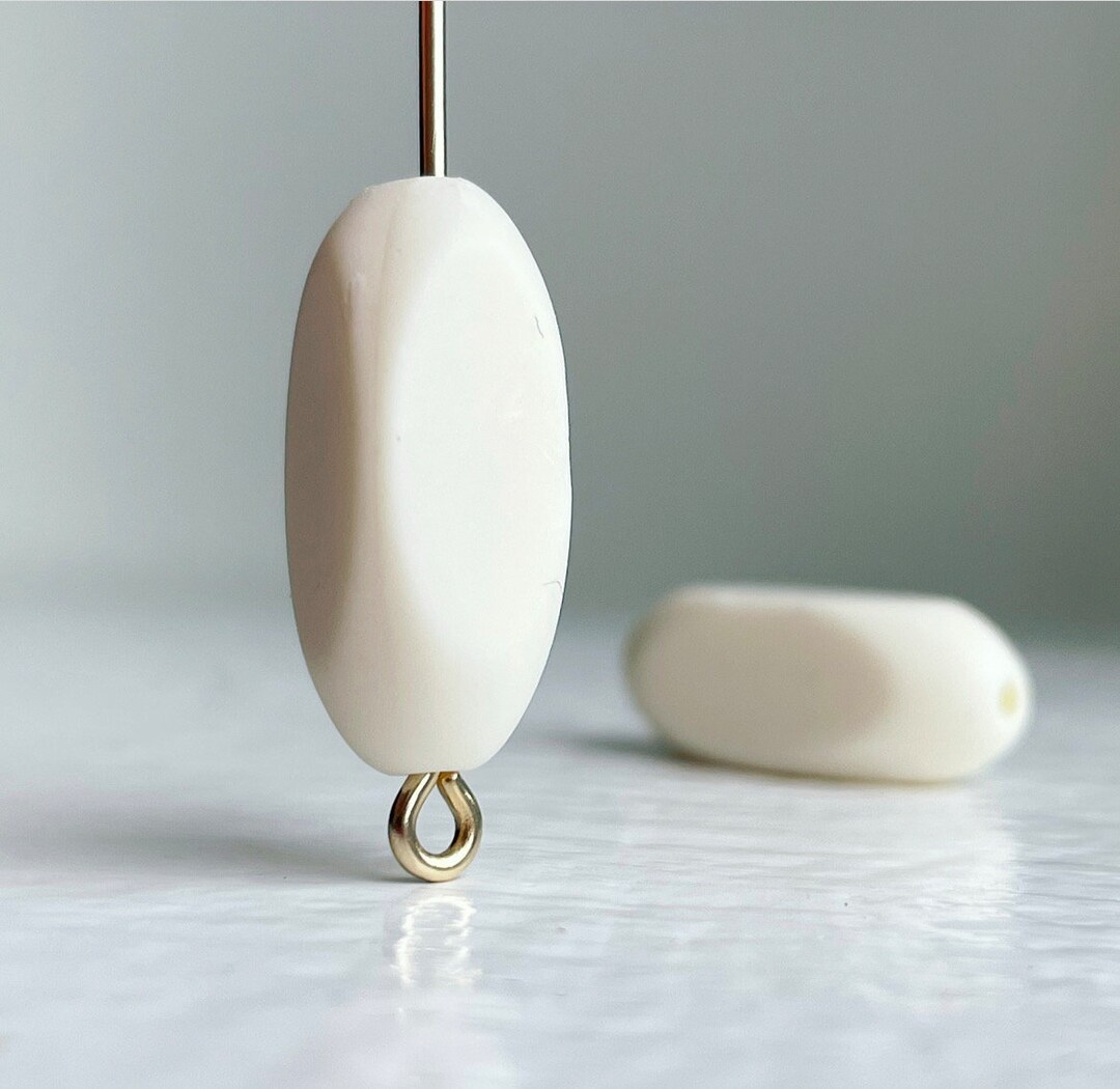 Vintage Beige Ivory Beveled Oval Lucite Beads 20mm Matte Finish (12) - Etsy