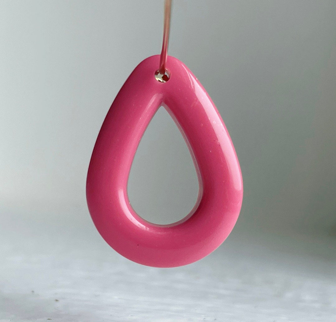 Pink Acrylic Teardrop Pendant Drop Hoop Pieces 30mm (10) - Etsy