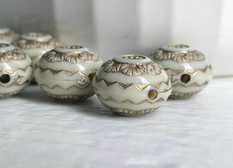 Carved Etched Ivory Gold Acrylic Ornate Floral Coin Pillow - Etsy