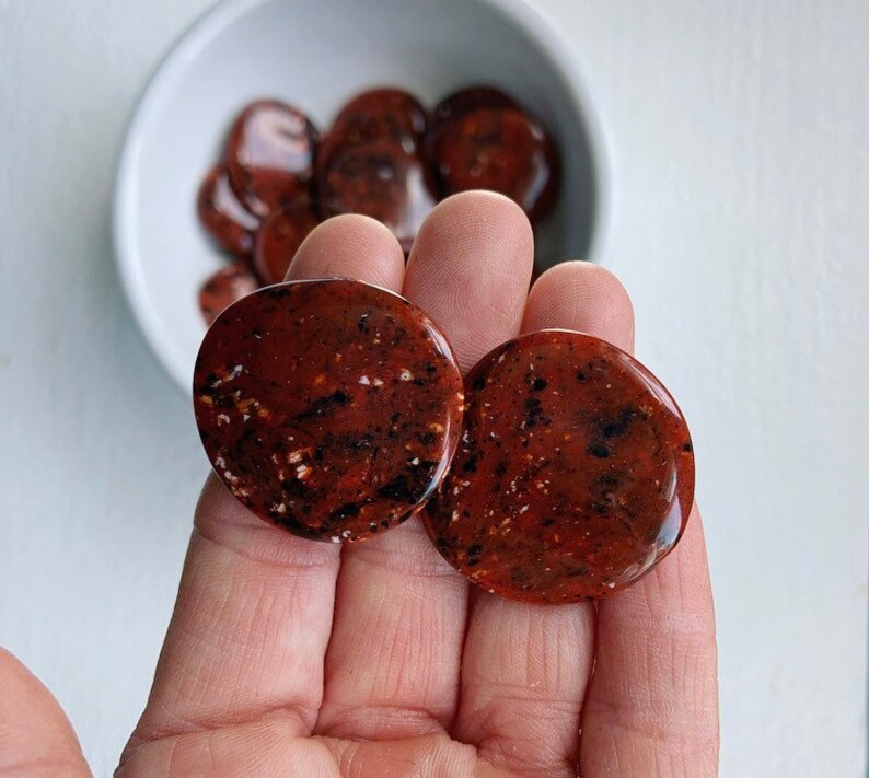 Vintage Rusty Red Speckled Faux Granite Stone Lucite Nugget | Etsy