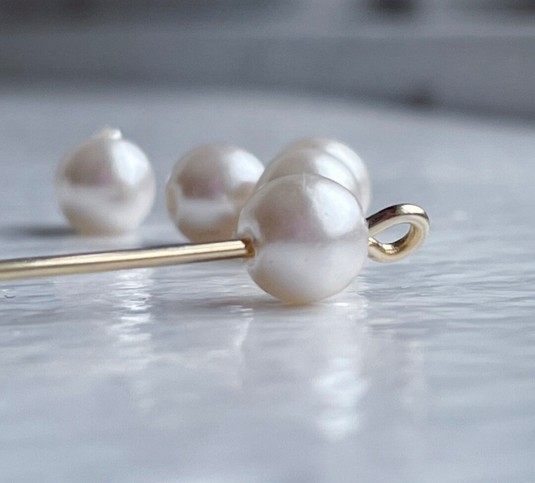 Vintage Pearly Round Antique White Lucite Pearl Beads 6mm Made in Japan ...