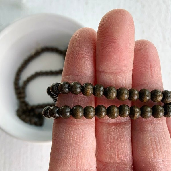 Dark Brown Beads - Etsy