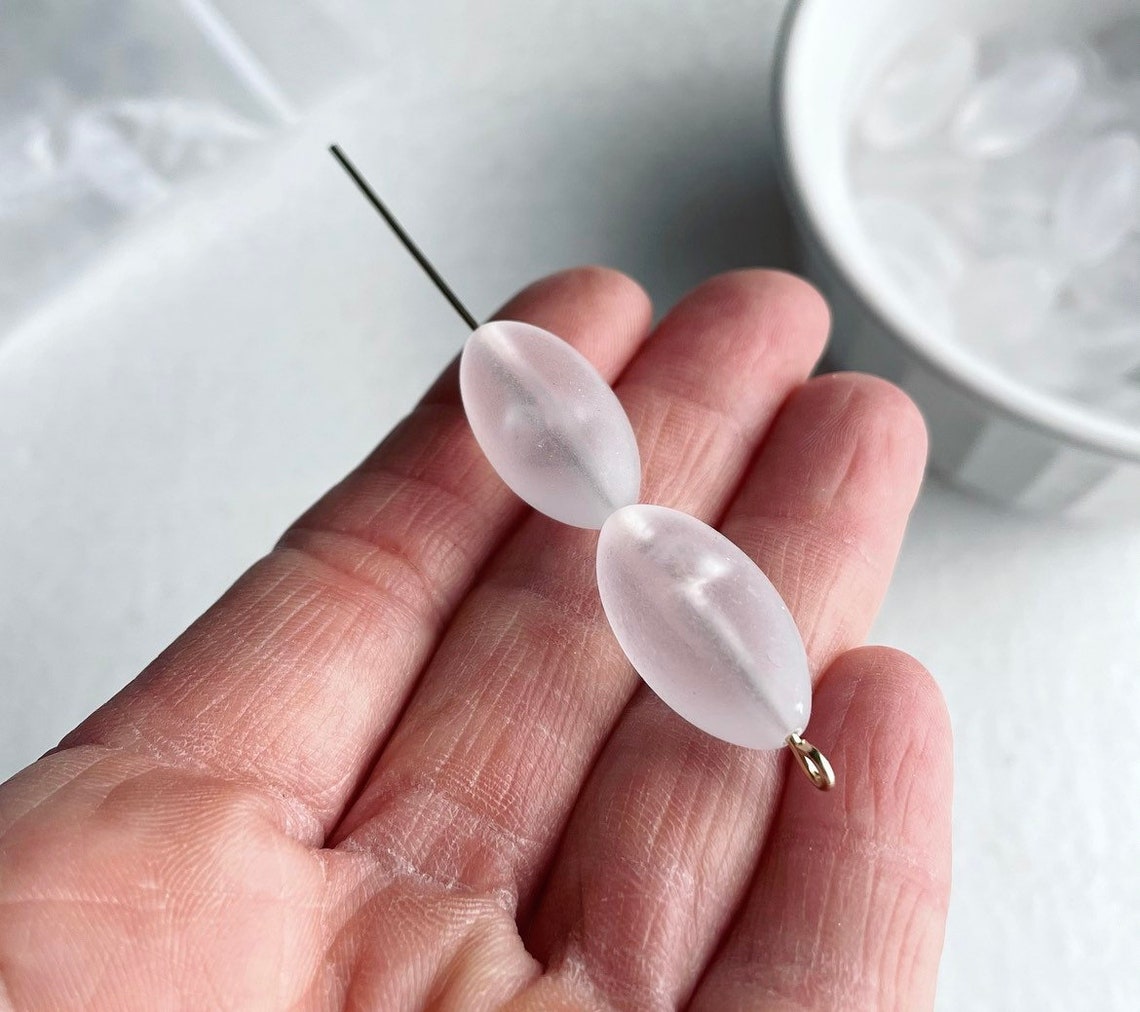 Vintage Crystal Matte Pointed Oval Lucite Beads 21mm 12 - Etsy