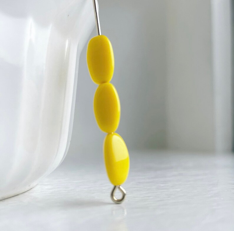 Vintage Lucite Yellow Rounded Elongated Triangle Beads 11mm | Etsy