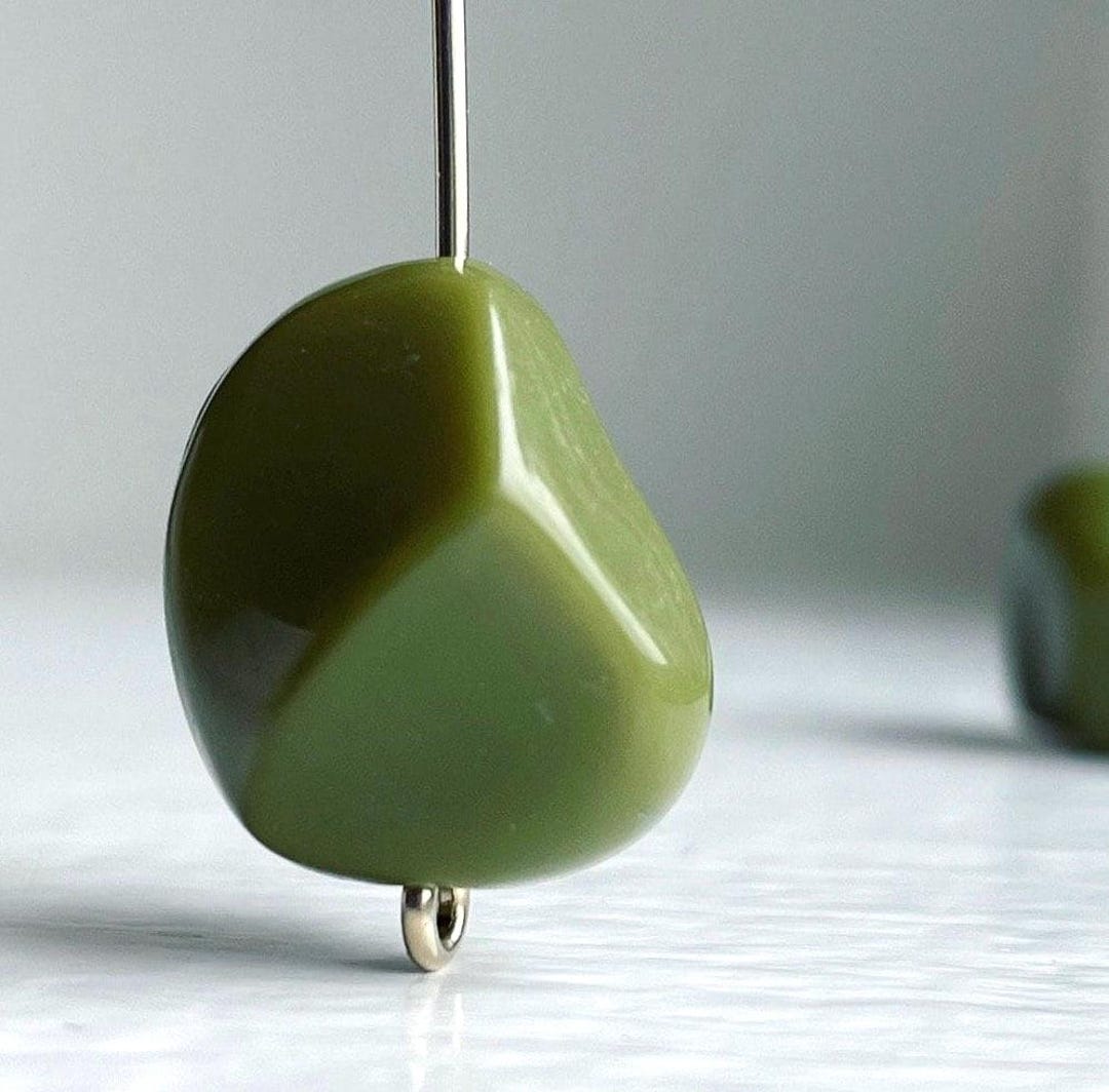 Olive Green Acrylic Beveled Nugget Beads 17mm (12) - Etsy