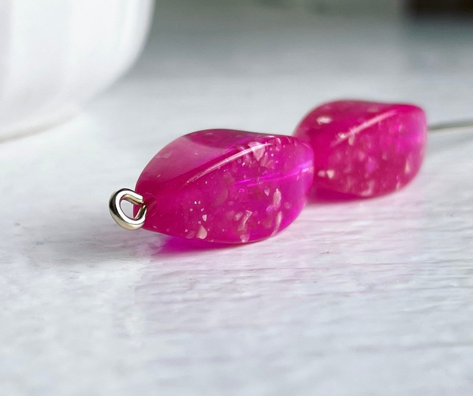 Vintage Beads Raspberry Pink Oval Beads Shell Abolone MOP - Etsy