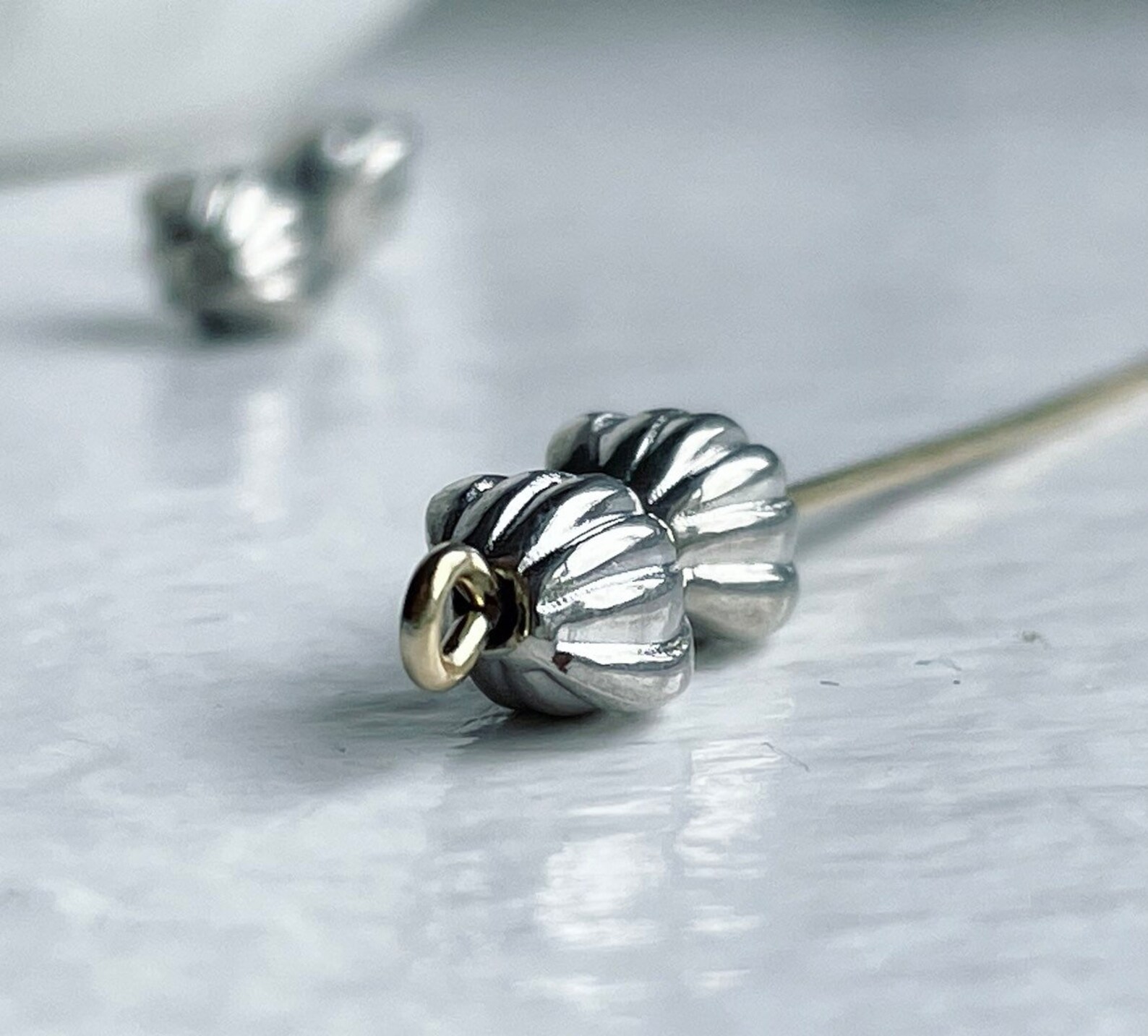 Silver Fluted Oval Beads Squashed Acrylic Beads 7mm 30 - Etsy