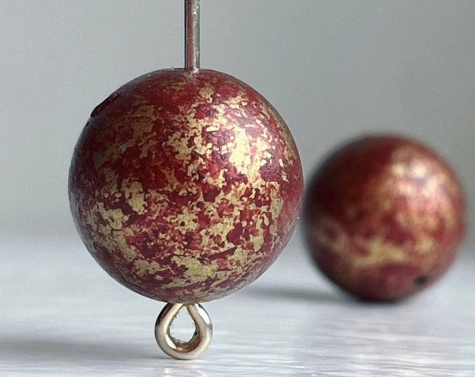 Vintage Rust Red Gold Lucite Round Beads 14mm 12 - Etsy