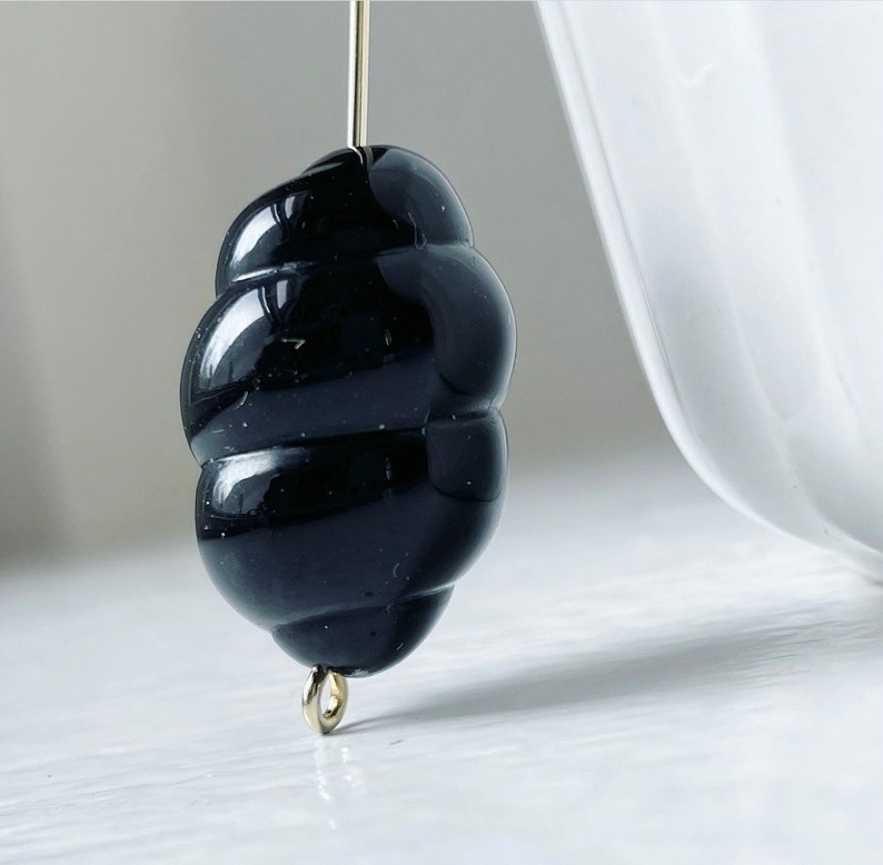 Vintage Black Lucite Twisted Fluted Oval Ridged Tube Beads - Etsy