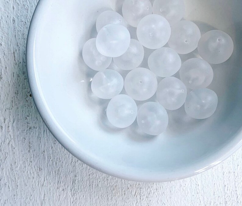 Vintage Crystal Lucite Matte Frosted Bicone Beads 19mm 8 | Etsy
