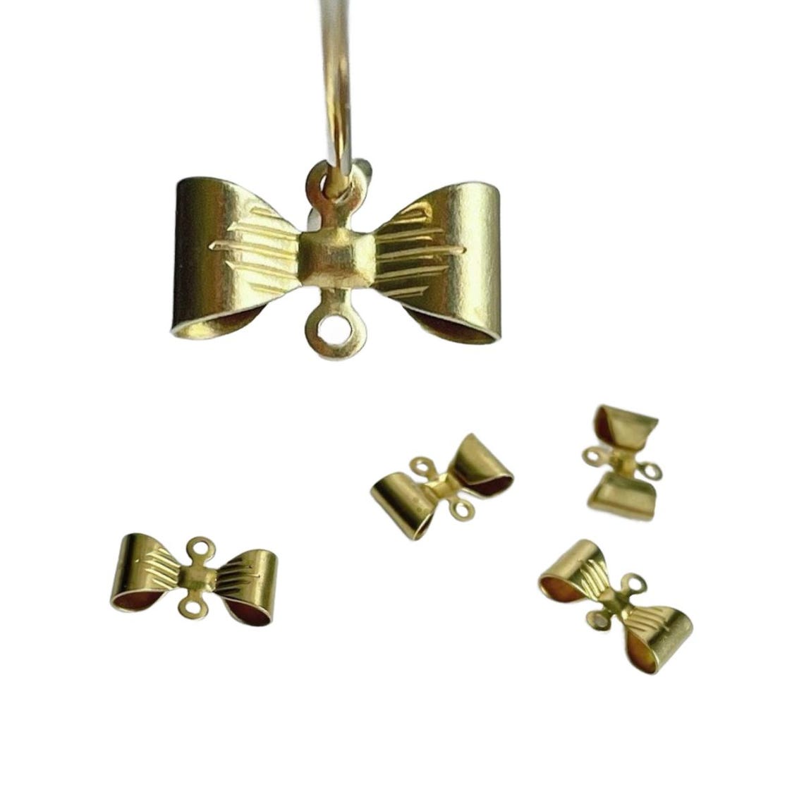Raw Brass Bow Connector Findings 2 Loop 12mm (20) - Etsy