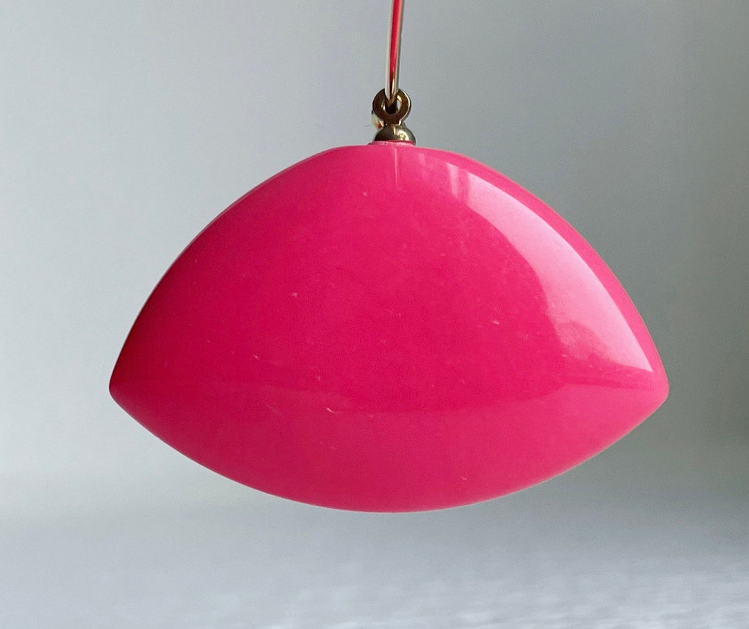 2 Vintage Hot Pink Retro Lucite Pendant Beads Drops 38mm - Etsy