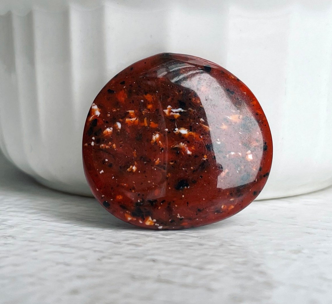 Vintage Rusty Red Speckled Faux Granite Stone Lucite Nugget - Etsy