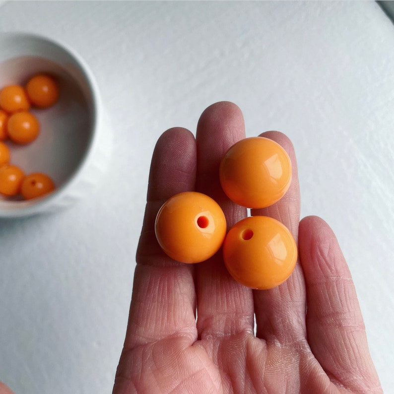 Chunky Round Light Orange Acrylic Beads 20mm (8) - Etsy
