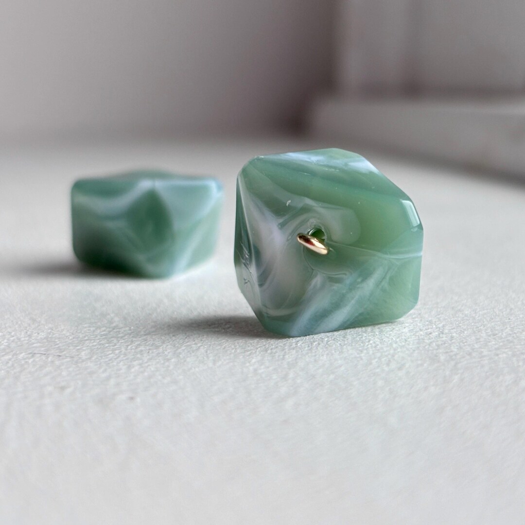 Marbled Acrylic Sage Green White Beveled Spacer Beads 19mm (8) - Etsy