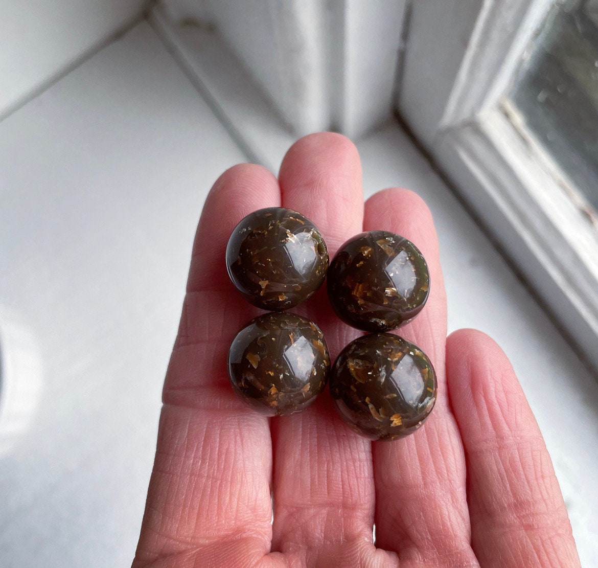 Vintage Brown Pitted Round Granite Lucite Beads 16mm (6) - Etsy