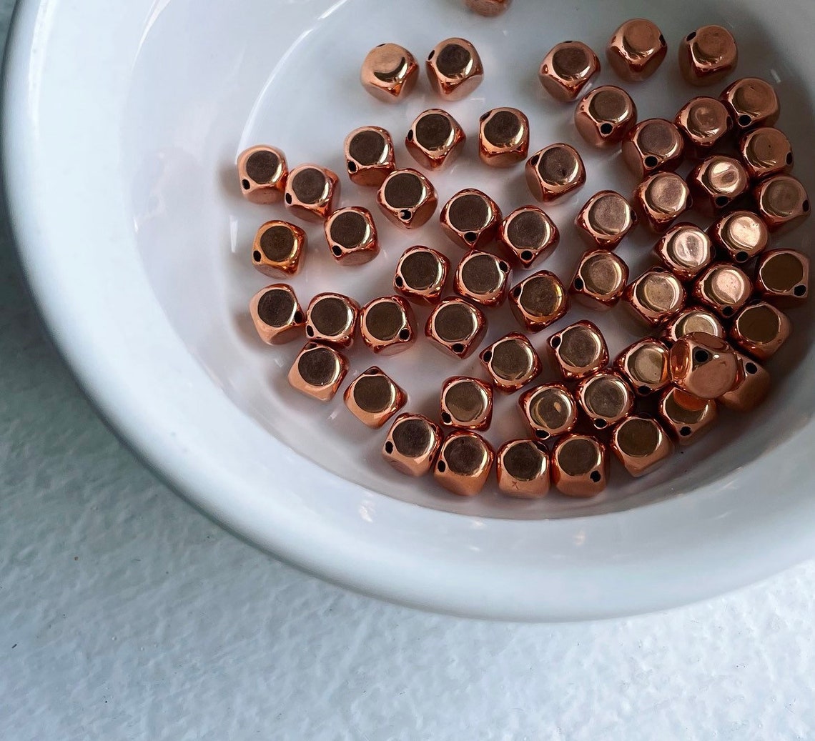 Copper Coated Acrylic Square Cube Beads 8mm 30 - Etsy