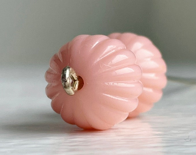 16 Pale Coral Acrylic Fluted Round Beads Corrugated 12mm - Etsy