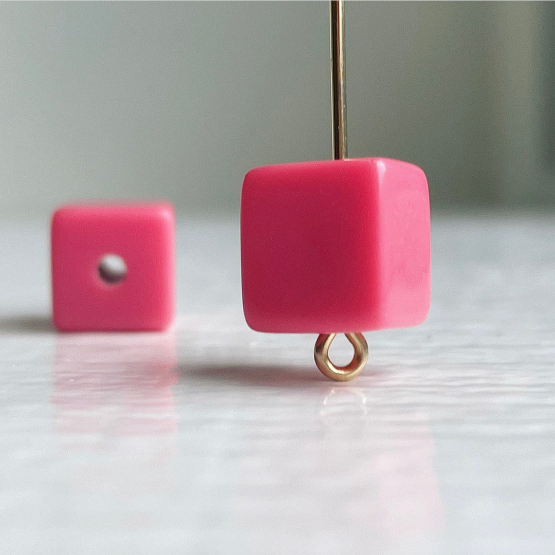 Hot Pink Acrylic Square Cube Box Beads 10mm 20 - Etsy