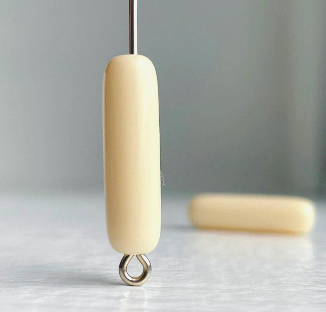 Vintage Ivory Colored Lucite Oval Tube Beads 20mm (12) - Etsy