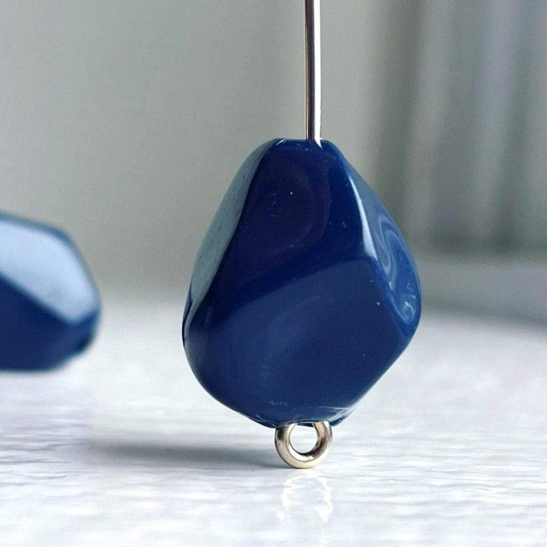 Navy Blue Acrylic Beveled Nugget Beads 17mm (12) - Etsy