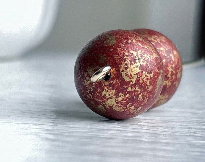 Vintage Rust Red Gold Lucite Round Beads 14mm 12 - Etsy