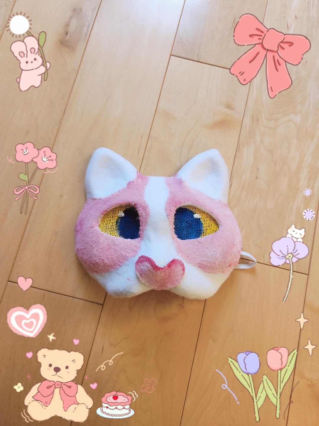 Therian Pink Cat Bat Hybrid Mask - Etsy