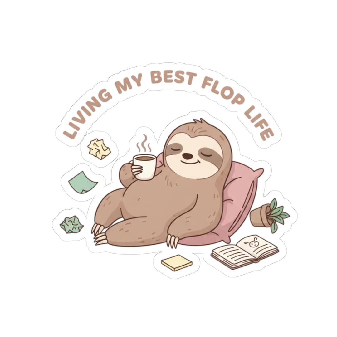 Living My Best Flop Life Kiss-cut Stickers | Flop Era Burnout Humor ...