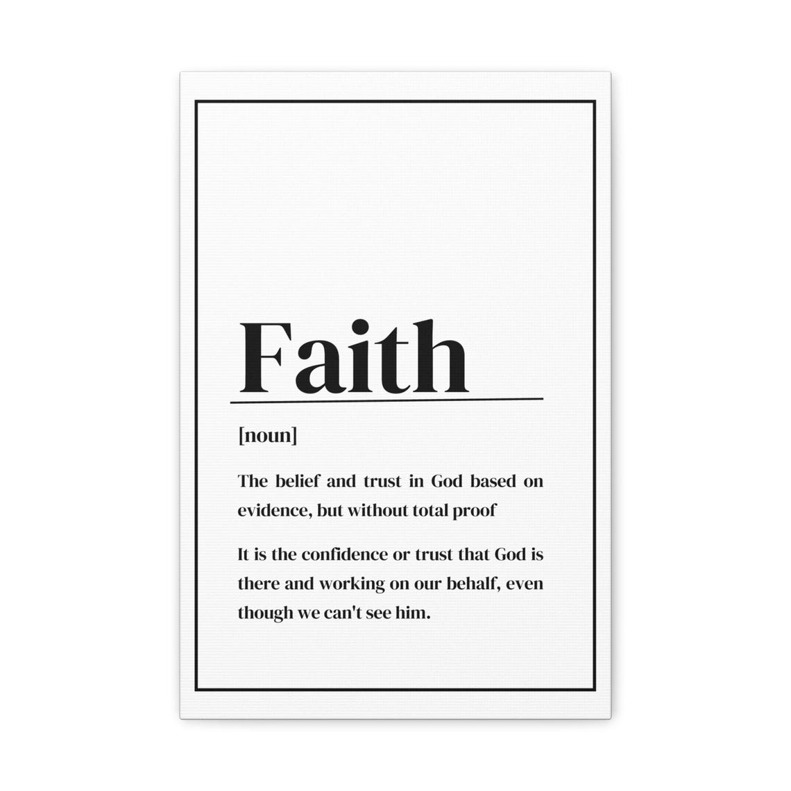 Faith Definition Wall Art Inspirational Christian Canvas Spiritual ...