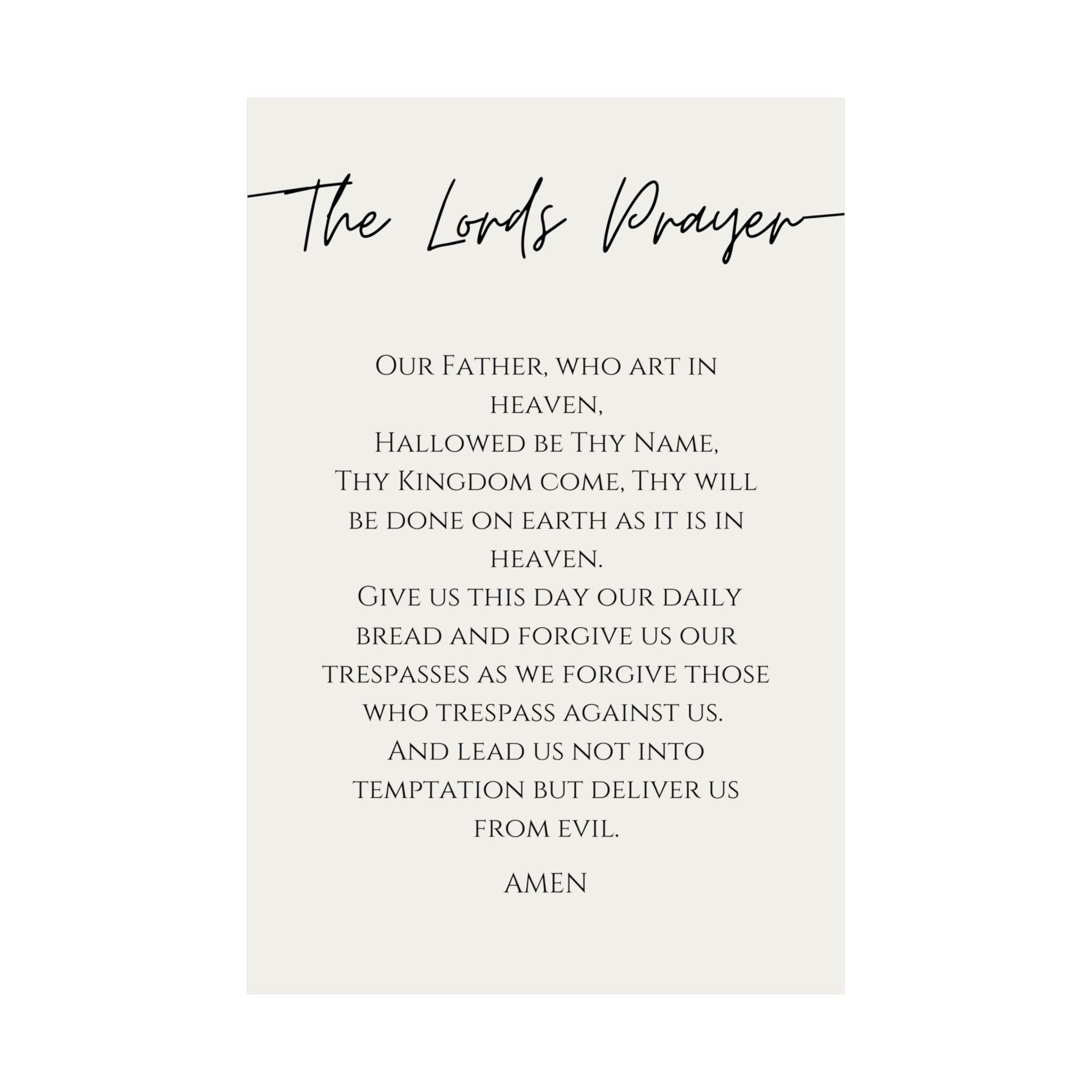 The Lords Prayer Poster, Christian Wall Art, Bible Verse, Scripture ...