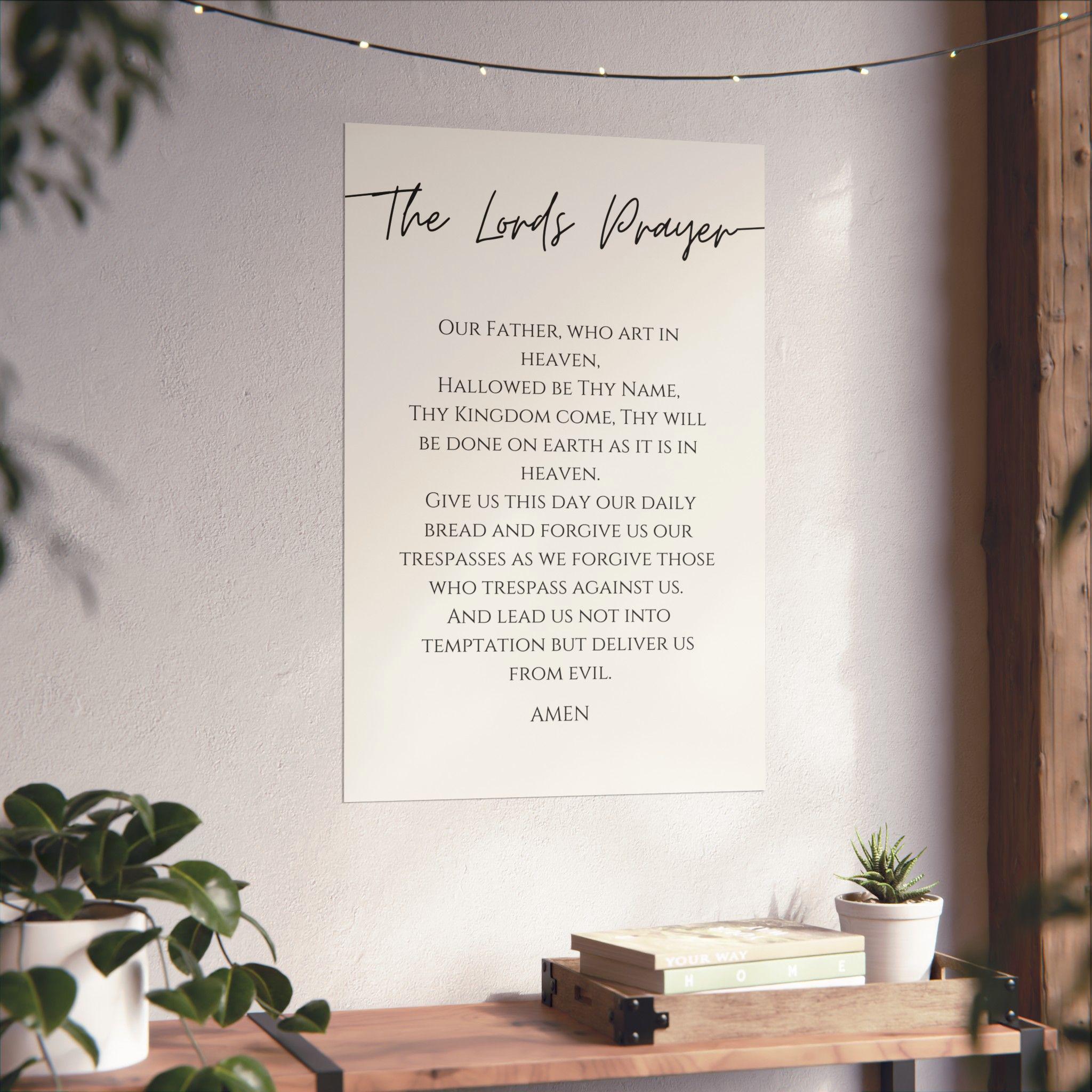 The Lords Prayer Poster, Christian Wall Art, Bible Verse, Scripture ...