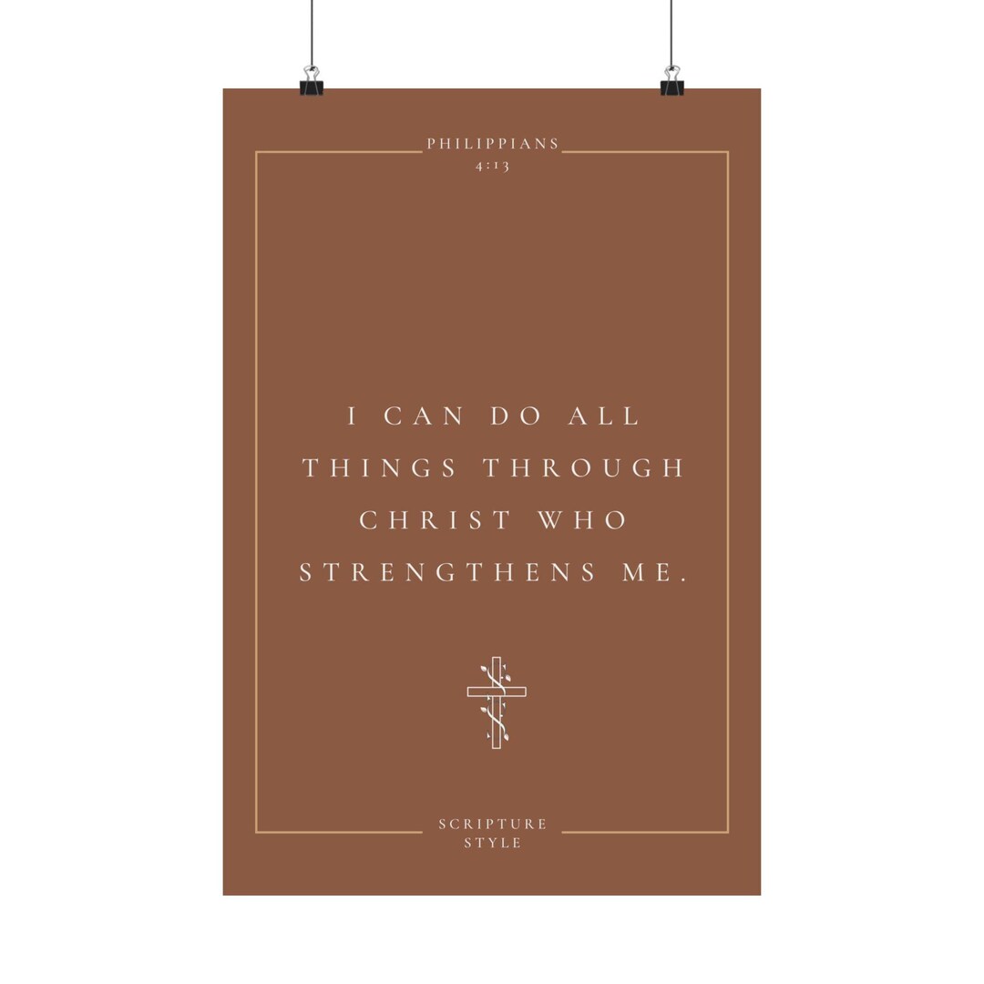 Philippians 4:13 Poster, Bible Verse Wall Art, Christian Wall Art ...