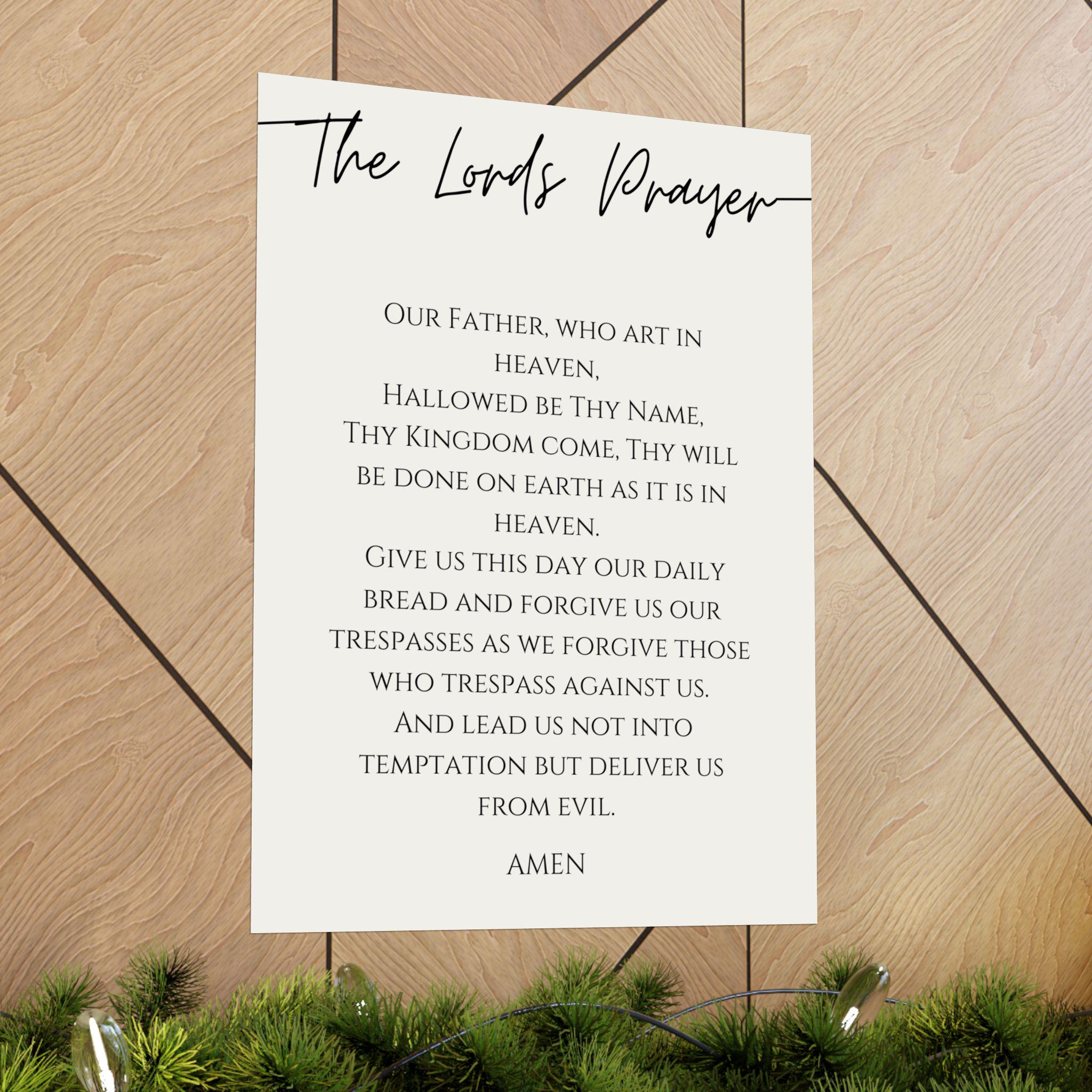 The Lords Prayer Poster, Christian Wall Art, Bible Verse, Scripture ...