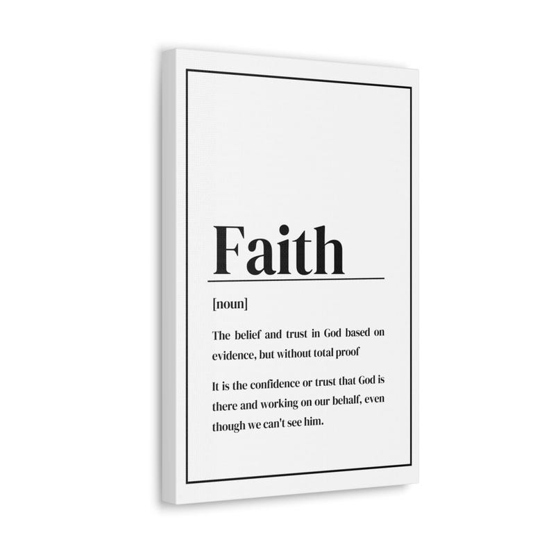 Faith Definition Wall Art Inspirational Christian Canvas Spiritual ...