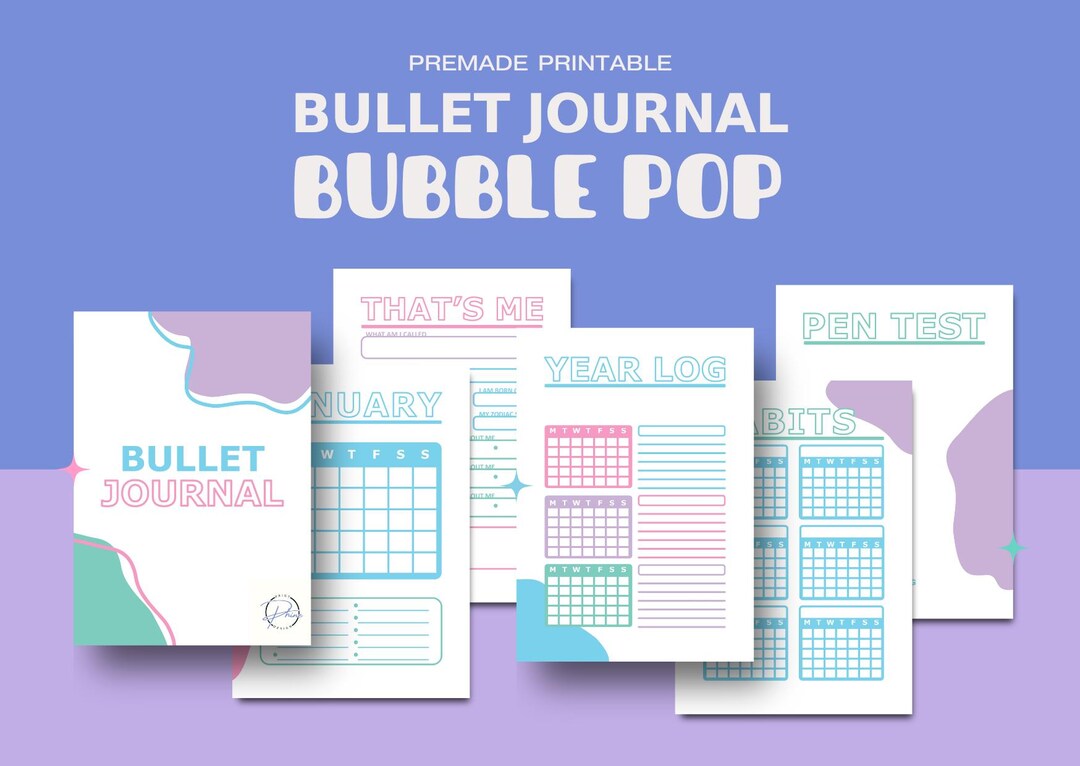 Premade Bullet Journal Bubble Pop A4 - Etsy