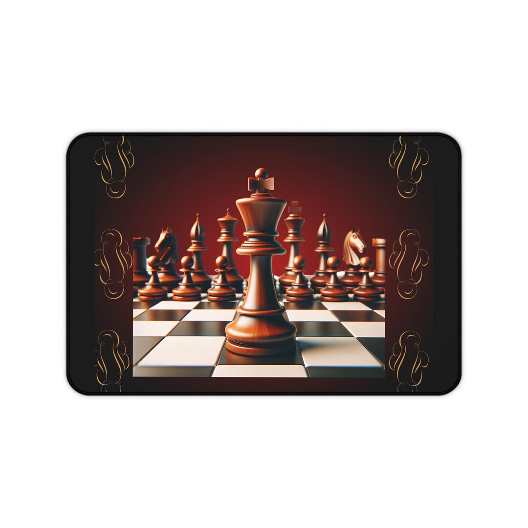 Desk Mat, Chess Desk Mat, Chess Player Decor, Office Decor, Desk Decor ...