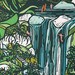 Linocut Waterfall Congratulations Card, Tropical Party College ...