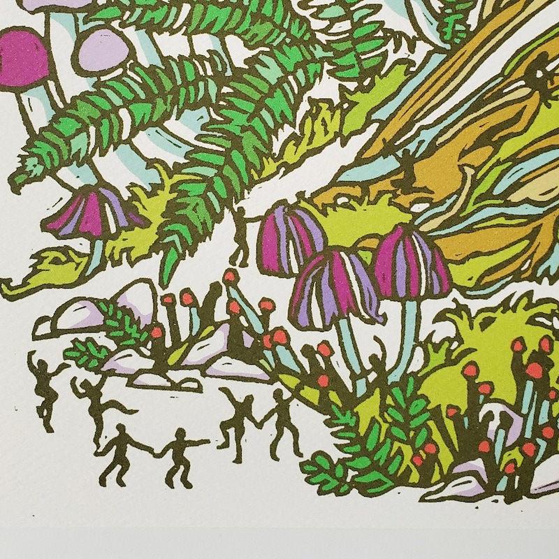 Mushroom Linocut Cards - Etsy