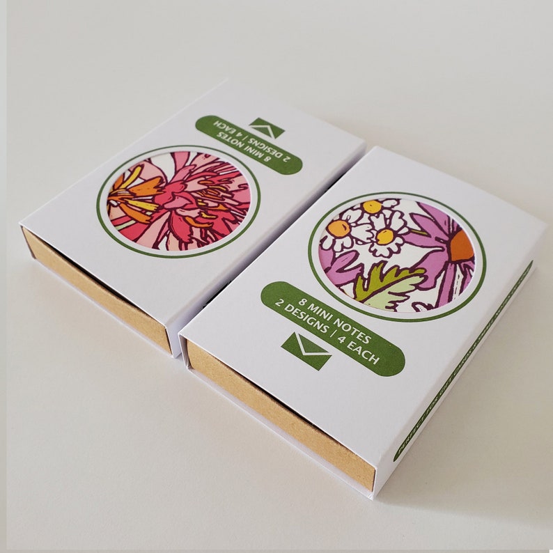 Lotus Flower Tiny Notes With Envelope, Botanical Mini Note Cards With ...