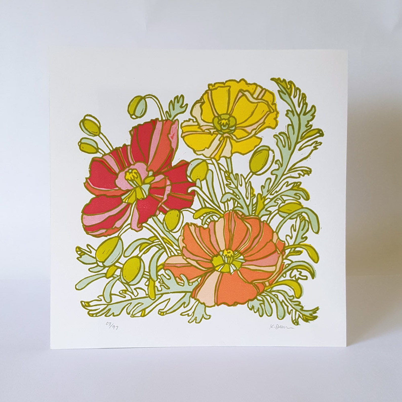 Poppy Floral Assorted Greeting Cards, Set of 8 Blank Note Cards With ...