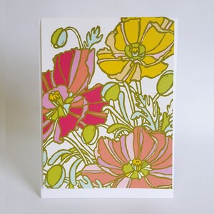 Poppy Floral Assorted Greeting Cards, Set of 8 Blank Note Cards With ...